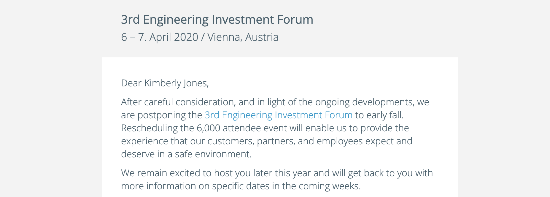 Postponing Your Event
